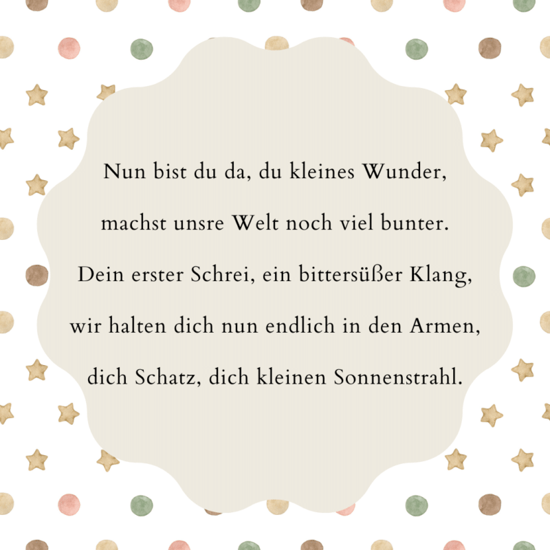 ⇒ Sprüche zur Geburt - Geburtskarten und Geburtssprüche
