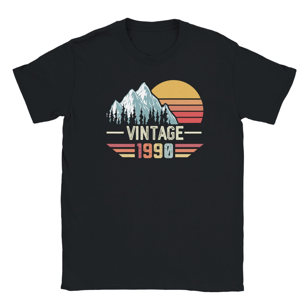 T-Shirt - Vintage 1990 - Sonnenuntergang Grafik - Unisex